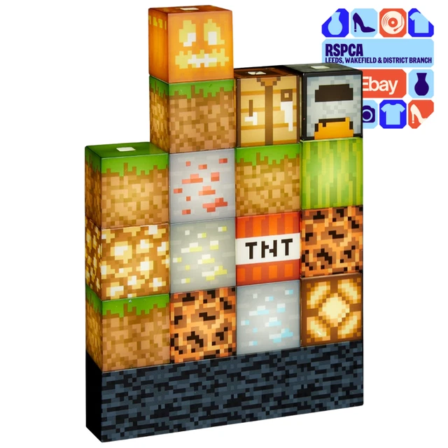 NEW MINECRAFT OFFICIAL 16 Pcs Block Building Light USB RRP £40 £19.99 ...