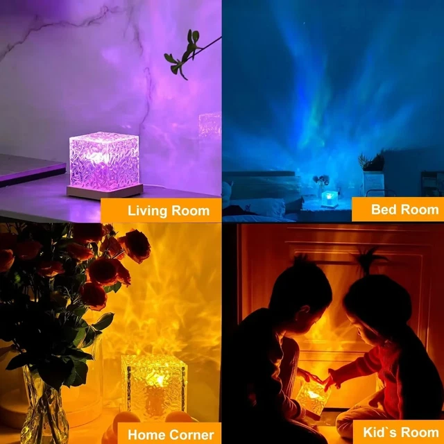WIRELESS LED NIGHT Light Ocean Wave Aurora Projector Lamp 16 Colors ...