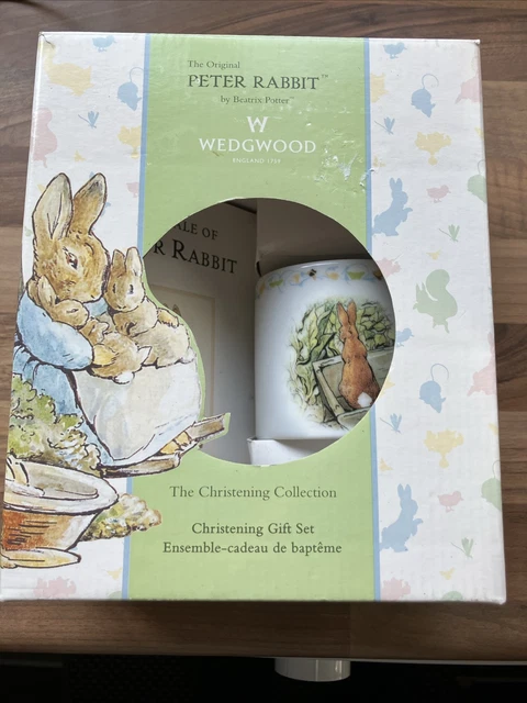 WEDGWOOD PETER RABBIT Christening Collection Gift Set Beatrix Potter ...
