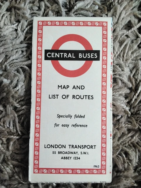 LONDON TRANSPORT MAP And List Of Routes Central Buses 1963 £3.00 ...