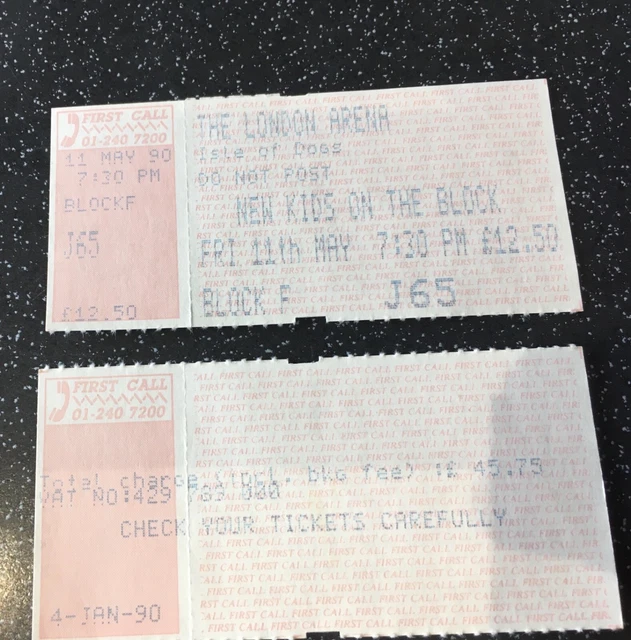 NEW KIDS ON the Block concert ticket London May 90 £9.99 - PicClick UK