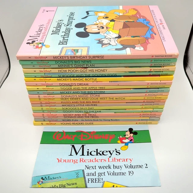 DISNEY MICKEY'S YOUNG Readers Library Bantam Book Set Volumes 1-19 ...
