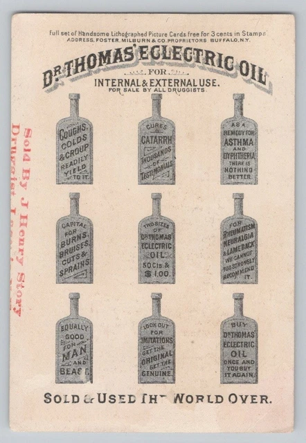 DR. THOMAS ECLECTRIC Oil for Colds Cough Kittens Play on Globe Trade ...
