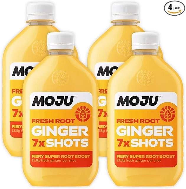 MOJU GINGER DOSING Bottles (4 x 420ml Pack, 28 Shots Total) Immune ...