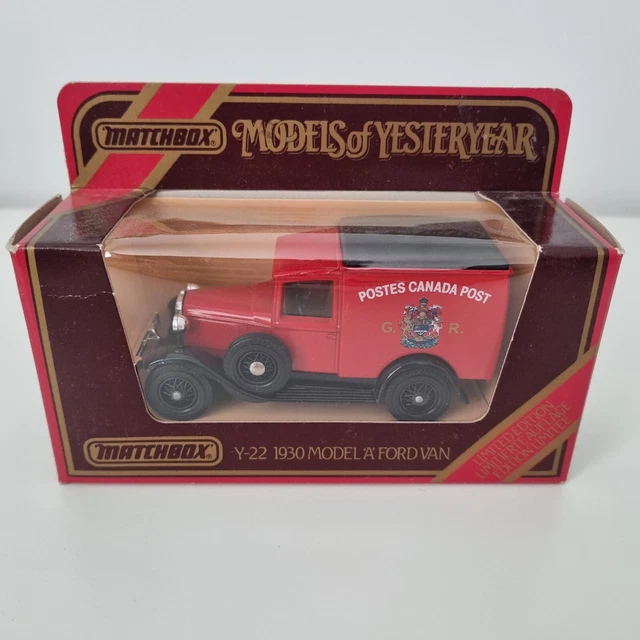 MATCHBOX MODELS OF Yesteryear Y-22 1930 Model A Ford Van Red Canada ...