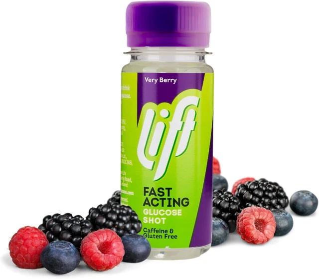 LIFT FAST-ACTING GLUCOSE Energy Juice Shots, Very Berry, 12 Pack of 60 ...