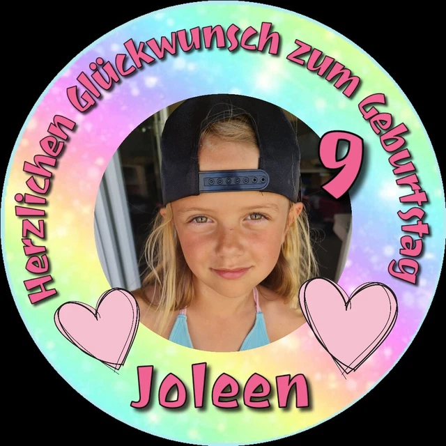 TORTENAUFLEGER ESSBAR FONDANT rund 20cm durchmesser GEBURTSTAG Personalisiert EUR 7,99 - PicClick DE