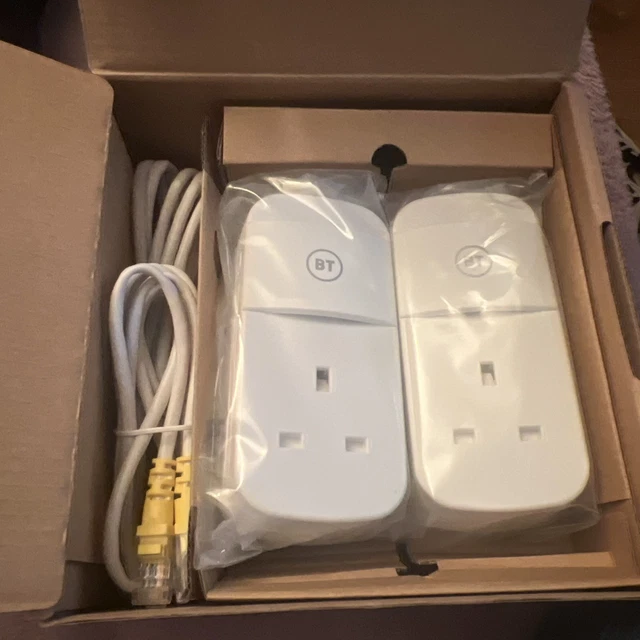 BT MINI CONNECTOR Kit V2 Twin Ethernet Powerline Adapters - White - NEW ...