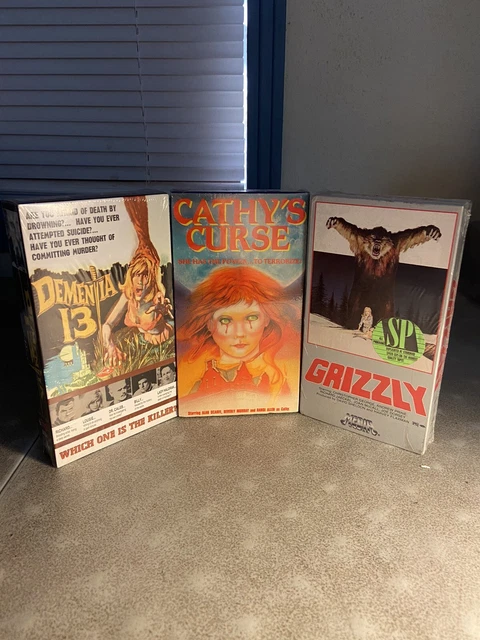 SEALED 70S 80S Horror Slasher VHS Lot Grizzly Media Hellraiser 3 Cathy ...