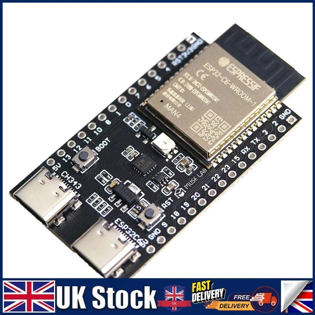 Esp32 C6 Minimum System Board Risc V Esp32 C6 Wroom 1 Core Board 512kb Sram £1069 Picclick Uk