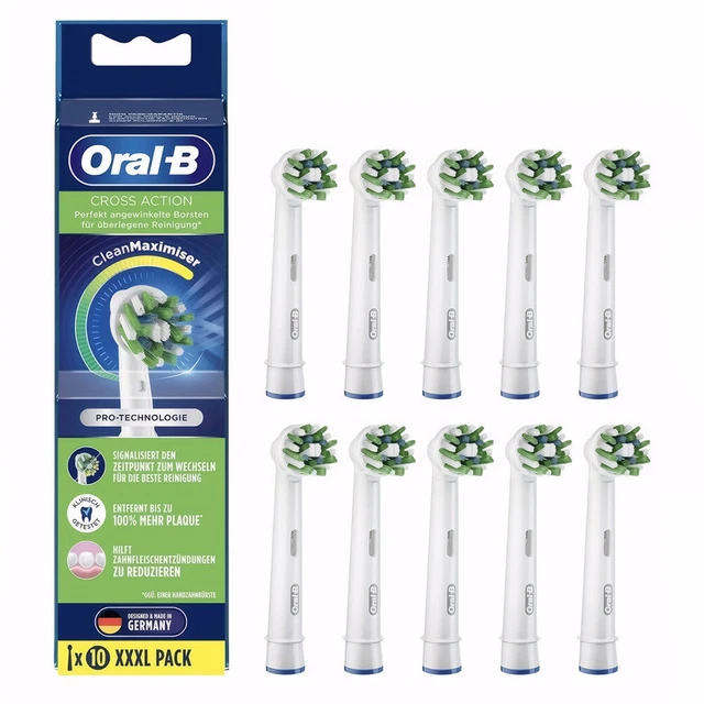 10X ORAL-B CROSSACTION CleanMaximiser Stick-in Brushes Toothbrush ...