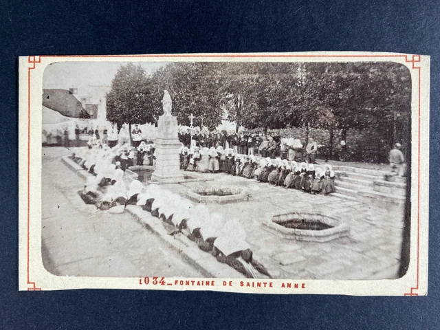 VAGNEUR, FRANCE, SAINTE-ANNE d'Auray, La Fontaine, vintage CDV albumen ...