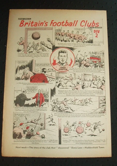 BLACKPOOL F.C. Super Original Illustrated Comic Strip Club Feature From ...