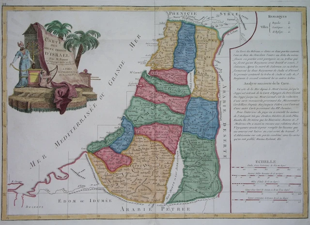 1806 RARE NICE Original Map Israel Palestine Jerusalem Tel Aviv Jaffa ...