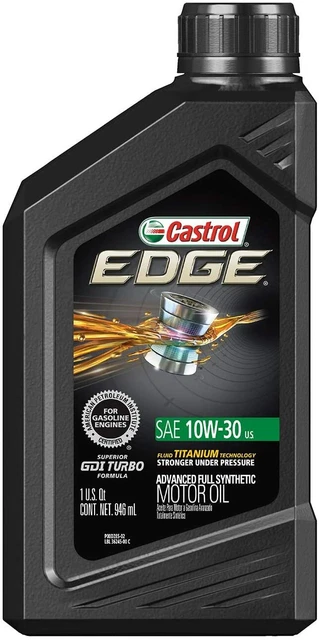 CASTROL 06245 EDGE 10W-30 Advanced Full Synthetic Motor Oil, 1 Quart, 6 ...