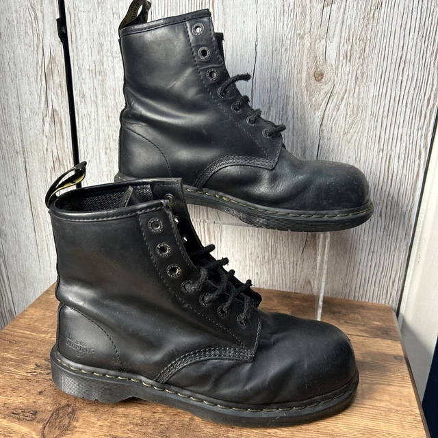 DR MARTENS DOC Size UK 9 Industrial Steel Toe Cap Boots Black - Air ...