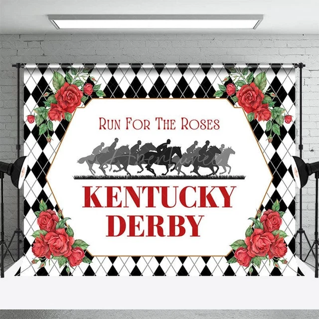 APERTUREE BLACK WHITE Run For The Roses Kentucky Derby Backdrop $37.79 ...