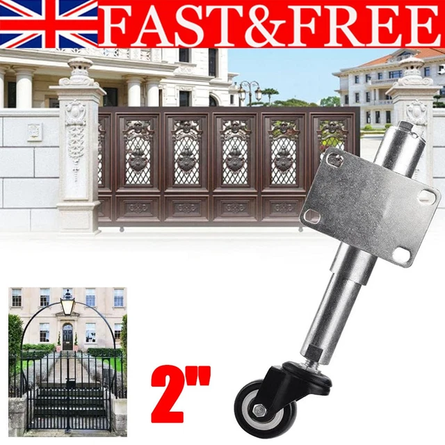 GATE WHEEL SPRING Loaded Garden Galvanised Heavy Duty Sliding Caster ...