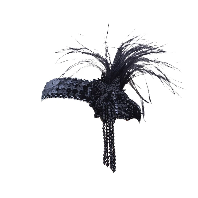 BRISTOL NOVELTY UNISEX Adults Deluxe Flapper HeadbandOne Size Black ...