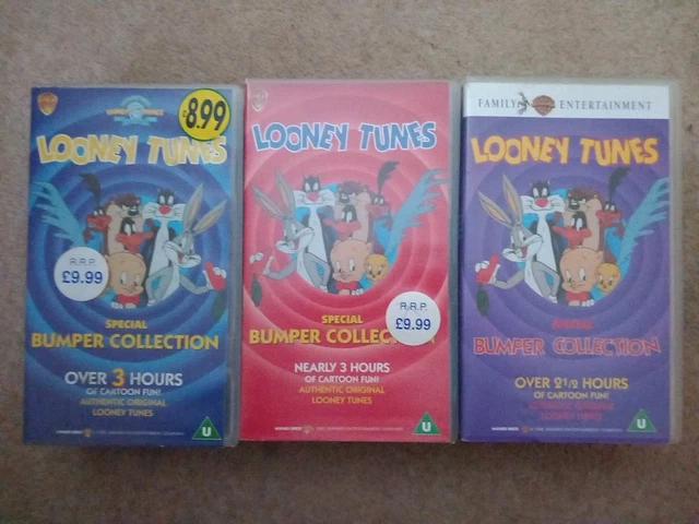 VGC VHS VIDEO 3 Box Sets Of Warner Bros Loony Tunes Childrens Cartoons ...