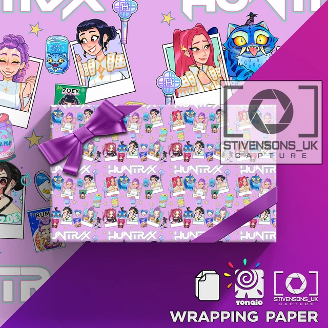 KPOP DEMON HUNTERS Huntrix Wrapping Paper Gift Birthday Party Premium ...