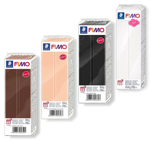 FIMO DOUX 454G Polymère Modelage Four Cuisson Argile - Noir/Blanc/Rose / EUR 55,30 - PicClick FR