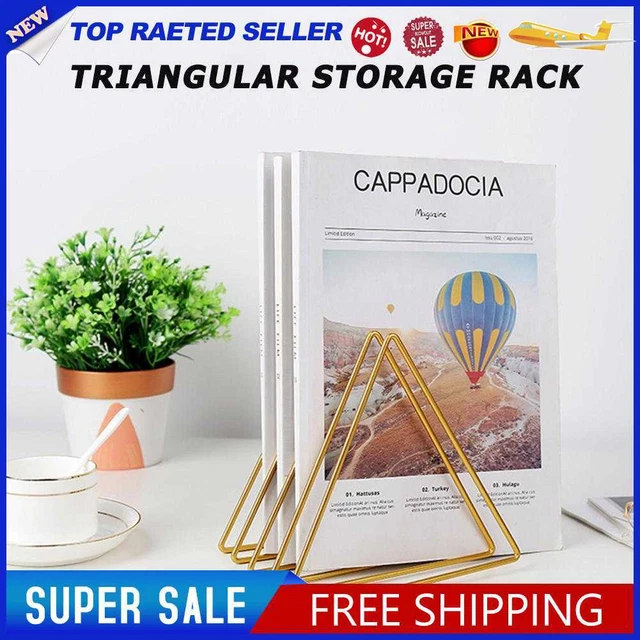 4 GRID FILE Storage Book Shelf Wrought Iron Stand Desktop Organizer ...