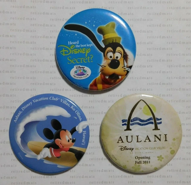 DVC DISNEY VACATION Club Buttons GOOFY+ AULANI LOGO +MICKEY POST ...