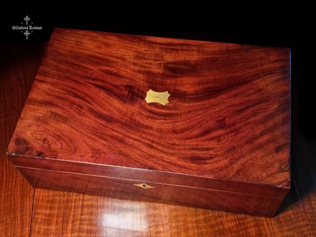 ANTIQUE LATE 19TH Century Writing Slope Work Box, For Restoration £50. ...