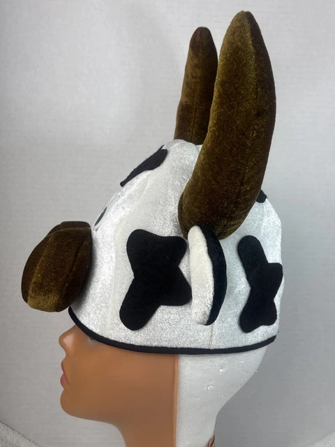 WOMEN’S/MEN’S COW HEAD Hat With Horns Plush Unisex Adult OSFM £12.44 ...