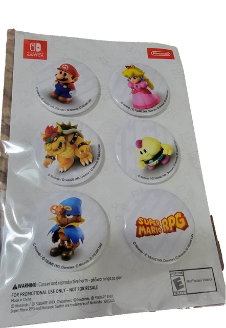 SUPER MARIO RPG Set Pin 6 Pulsanti Gioco Promo Nintendo Switch Pins ...