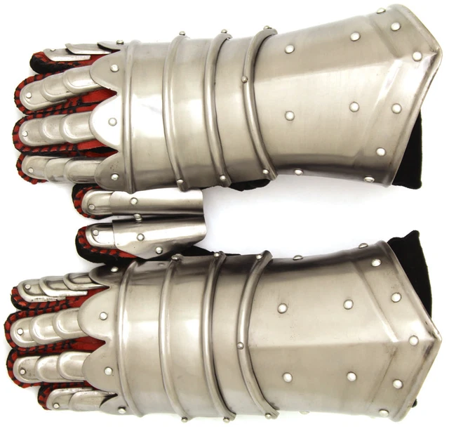 MEDIEVAL WARRIOR METAL Gothic Knight Style Gauntlets Functional Armor ...