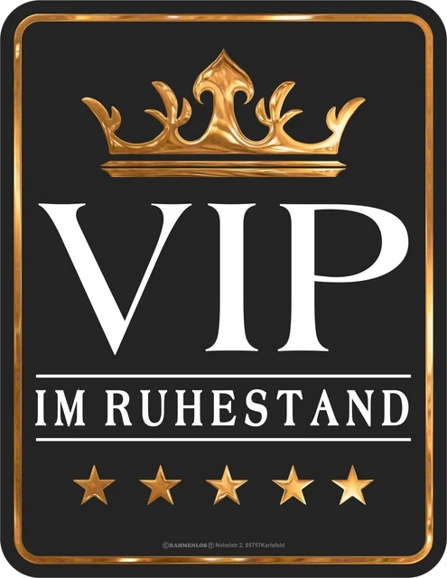 ANNIVERSAIRE FUN SCHILD - Vip En Retraite - Plaque en Tôle Marqué ...