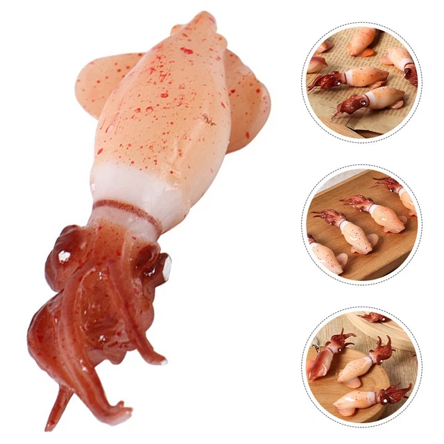 4 PCS ARTIFICIAL Squid Ornament Simulation Realistic Figurines ...