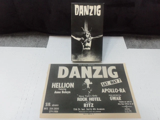 DANZIG VHS VIDEO TAPE with CONCERT PRINT AD-ADVERT 1998 RITZ NYC £31.97 ...