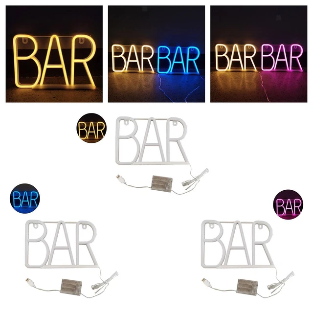 BAR NEON LIGHT Sign Illuminated Bar Sign Industrial up Letters ...