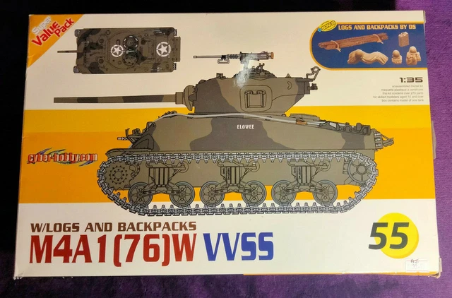 CYBER HOBBY[DRAGON] 9155 1:35 M4A1 (76)W Sherman VVSS Model Tank Kit ...