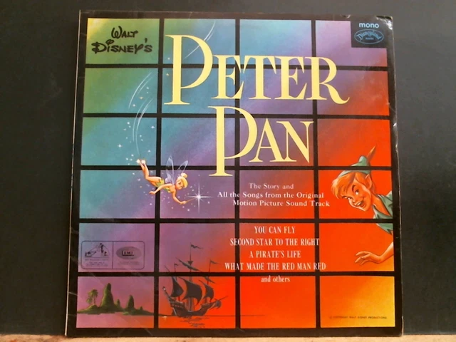 WALT DISNEY Peter Pan Soundtrack LP UK 1960 Original Children's songs £24.00 - PicClick UK