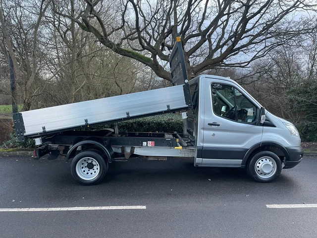 FORD TRANSIT 3 Way Tipper 2016 2.2 Chain Met Silver A/C No Vat £13,999. ...