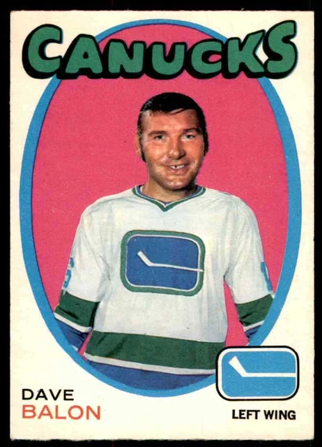 1971-72 OPC DAVE Ballon Vancouver Canucks #229 Exmt Pli D'air Proche ...