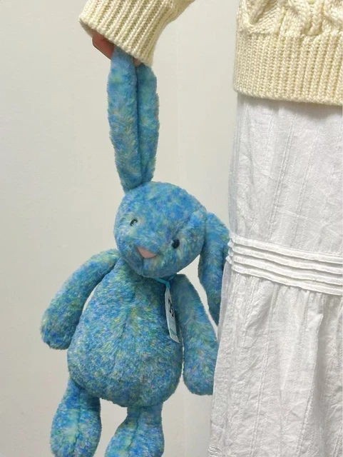 JELLYCAT 25TH LUXE Bashful Bunny Azure Plush Toy Anniversary Edition ...