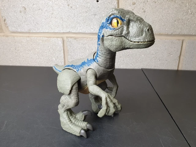 JURASSIC WORLD DINO Rivals Primal Pal Blue Velociraptor Dinosaur Figure ...