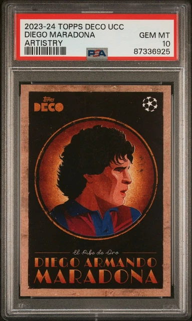2023-24 TOPPS DECO UEFA Club Competitions Diego Maradona Artistry PSA ...