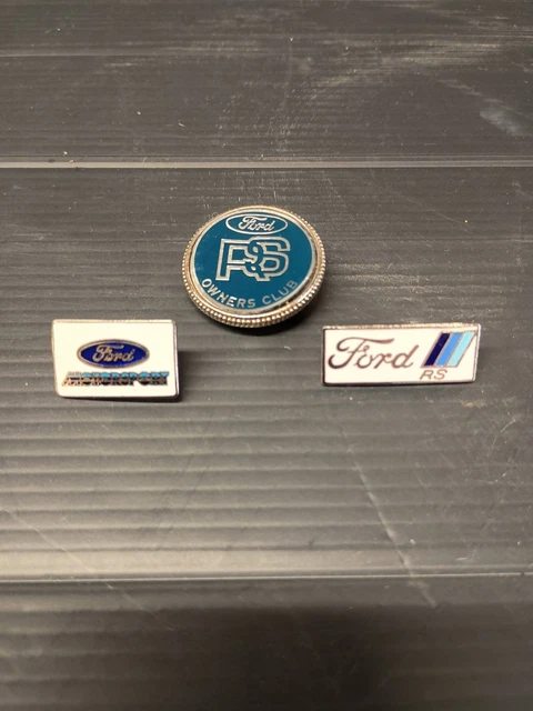 FORD RS RALLYE Rally Sport Motor Car Vintage Lapel Pin Badge Escort ...