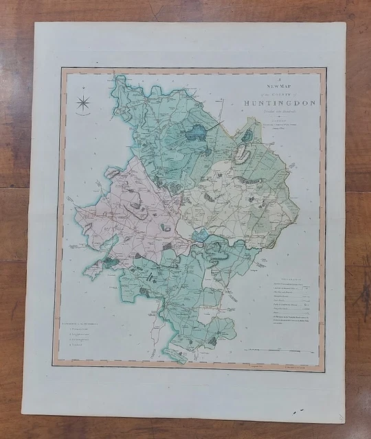 ORIGINAL ANTIQUE 19TH Century County Map C Smith 1801 Huntingdon ...