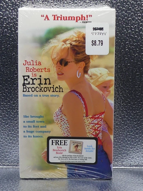 ERIN BROCKOVICH JULIA Roberts Sticker Watermark VHS New Factory Sealed ...