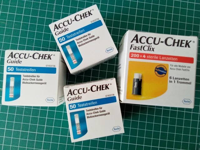 ACCU-CHEK GUIDE BLUTZUCKERTESTSTREIFEN 3x50 Stück plus 1x FastClix ...