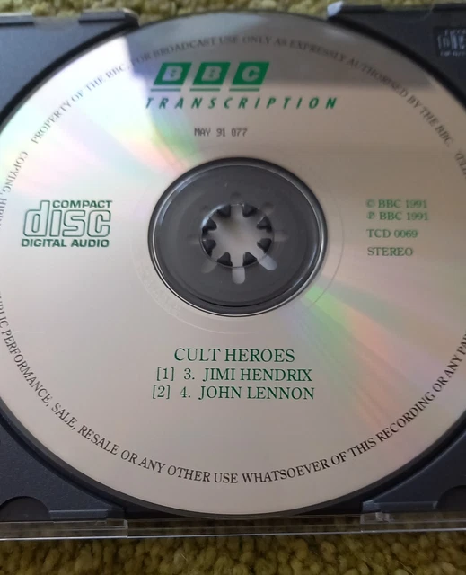 CULT HEROES - Jimi Hendrix John Lennon BBC Radio Transcription CD Disc ...