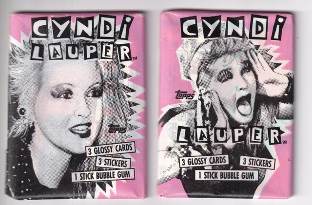 LOT 2 × Packs 1985 Topps Cyndi Lauper Trading Card Wax Pack / Brand New ...