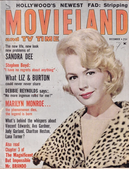 MOVIELAND & TV Time magazine -December 1962,Sandra Dee,Marilyn Monroe ...